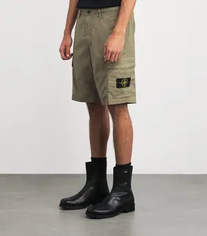 Stone Island Cotton-blend Cargo Shorts - Green