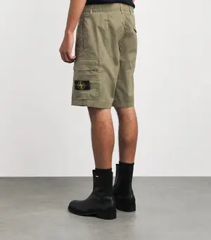 Stone Island Cotton-blend Cargo Shorts - Green
