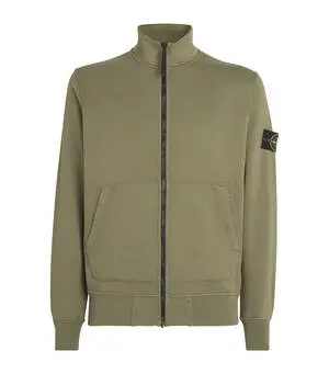 Stone Island Organic Cotton Zip-up Sweatshirt - Green