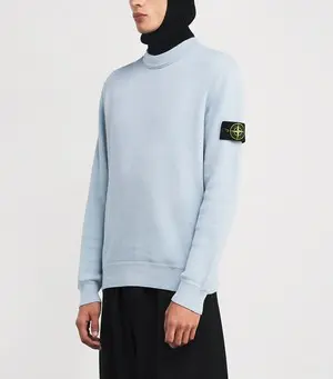 Stone Island Cotton Rib-knit Compass Sweater - Blue