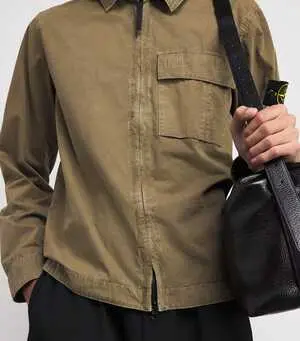 Stone Island Organic Cotton Canvas Jacket - Green