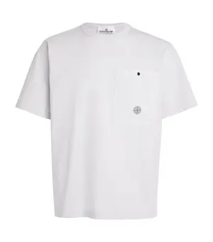 Stone Island Cotton Logo-pocket T-shirt - Blue
