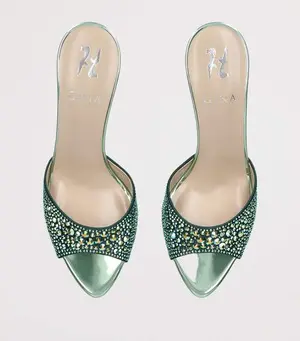 GINA Crystal Comet Mules 50 - Green
