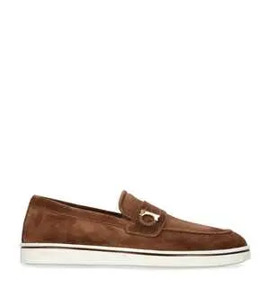 FERRAGAMO Suede Loafers - Brown