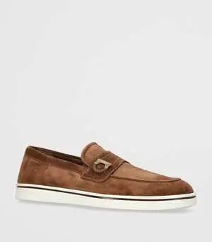 FERRAGAMO Suede Loafers - Brown