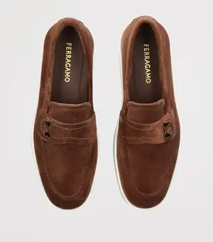 FERRAGAMO Suede Loafers - Brown