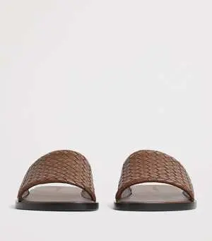 Bottega Veneta Lambskin Elio Sandals - Brown