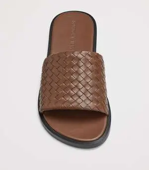 Bottega Veneta Lambskin Elio Sandals - Brown