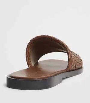 Bottega Veneta Lambskin Elio Sandals - Brown