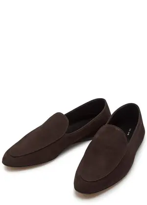THE ROW Awar Suede Loafers - Brown
