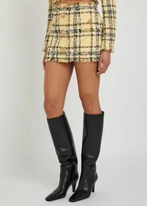 Balmain Checked Tweed Mini Skirt - Multicoloured
