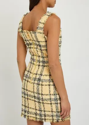 Balmain Checked Tweed Mini Dress - Multicoloured