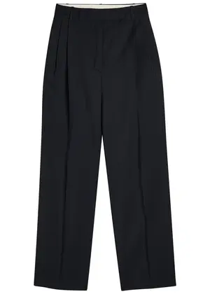 RÓHE Wool-blend Straight-leg Trousers - Navy