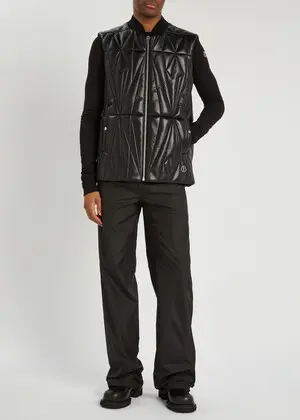 Rick Owens X Moncler Geocamo Padded Leather Flight Vest