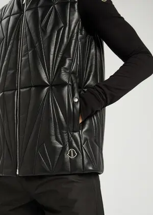 Rick Owens X Moncler Geocamo Padded Leather Flight Vest