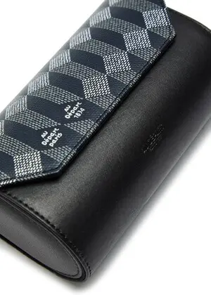 AU DEPART Printed Leather Watch Case