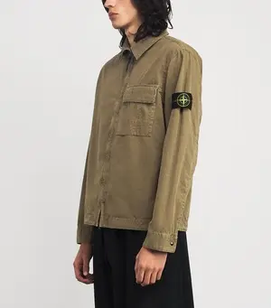 Stone Island Organic Cotton Canvas Jacket - Green
