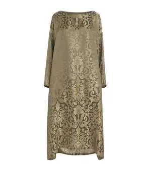 Eskandar Metallic Jacquard Midi Dress
