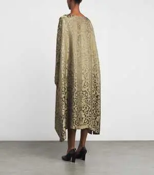 Eskandar Metallic Jacquard Midi Dress