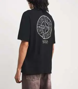 Stone Island Cotton Logo T-shirt - Black