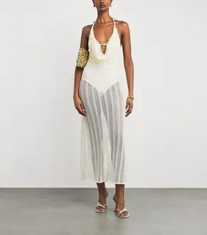 PatBO Wave Mesh Midi Dress