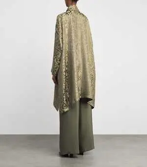 Eskandar Metallic Jacquard Longline Shirt