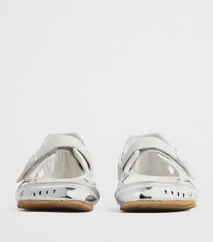 Bottega Veneta Fabric And Faux Leather Mary Jane Sneakers - Silver