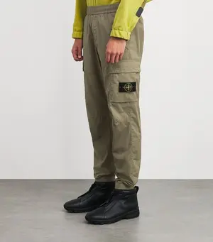 Stone Island Stretch-cotton Cargo Trousers - Green