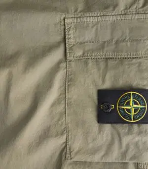 Stone Island Stretch-cotton Cargo Trousers - Green