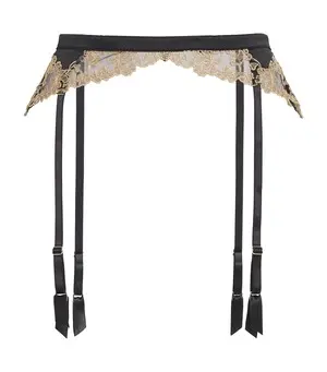 COCO DE MER Reina Silk-blend Suspender Belt