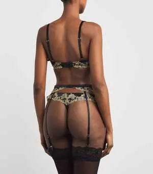 COCO DE MER Reina Silk-blend Suspender Belt