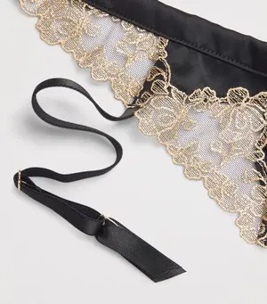 COCO DE MER Reina Silk-blend Suspender Belt