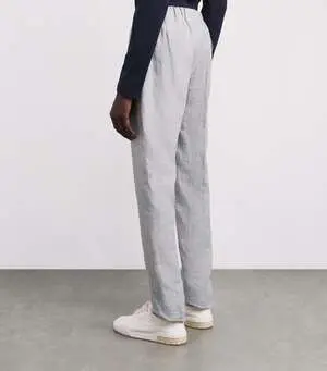 FIORONI CASHMERE Linen Drawstring Tailored Trousers