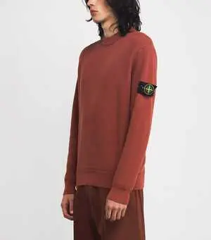 Stone Island Cotton Rib-knit Compass Sweater - Red