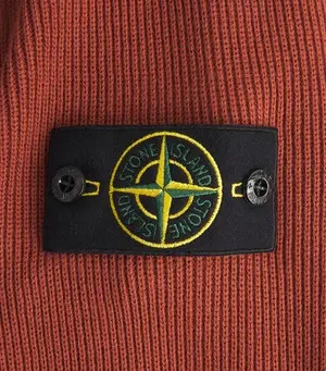 Stone Island Cotton Rib-knit Compass Sweater - Red