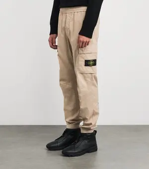 Stone Island Stretch-cotton Cargo Trousers - Beige