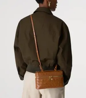 Bottega Veneta Leather Intrecciato Bang Bang Vanity Case Bag - Brown