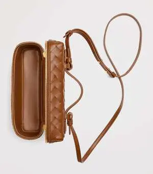 Bottega Veneta Leather Intrecciato Bang Bang Vanity Case Bag - Brown