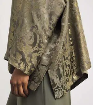 Eskandar Metallic Jacquard Shirt - Green