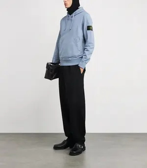 Stone Island Organic Cotton Fleece Hoodie - Blue