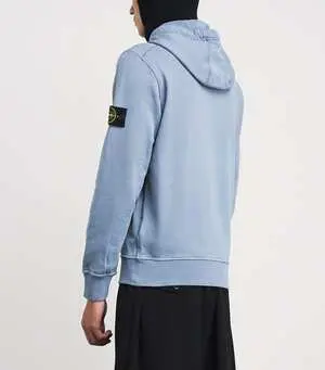 Stone Island Organic Cotton Fleece Hoodie - Blue