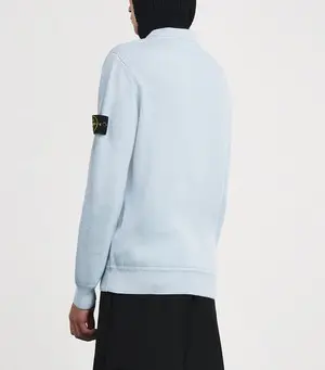 Stone Island Cotton Rib-knit Compass Sweater - Blue