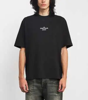 Stone Island Cotton Archivio Logo T-shirt - Black