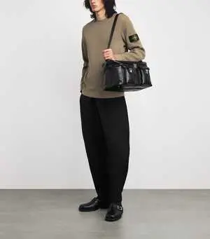 Stone Island Cotton Waffle-knit Crew-neck Sweater - Green