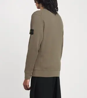 Stone Island Cotton Waffle-knit Crew-neck Sweater - Green