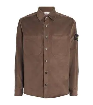 Stone Island Cotton Corduroy Compass Overshirt - Brown