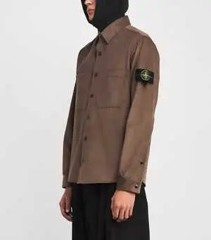 Stone Island Cotton Corduroy Compass Overshirt - Brown