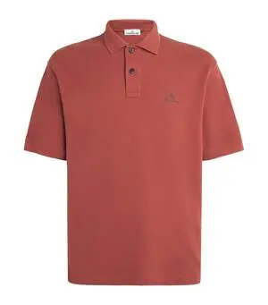 Stone Island Cotton Embroidered Polo Shirt - Red