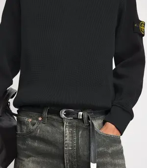 Stone Island Cotton Waffle-knit Crew Neck Sweater