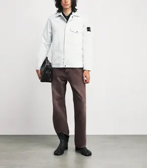 Stone Island Organic Cotton Compass Shirt Jacket - Blue